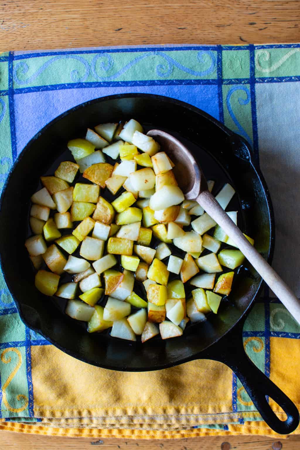 Papas con Chile Recipe {Crispy Potatoes in Red Sauce} - ¡HOLA! JALAPEÑO