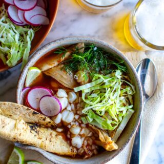 Pozole Rojo de Pollo Recipe {Red Chicken Pozole} - ¡HOLA! JALAPEÑO