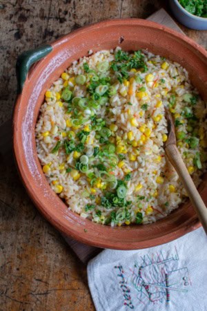 Delicious Creamy Mexican White Rice With Corn Recipe - ¡HOLA! JALAPEÑO