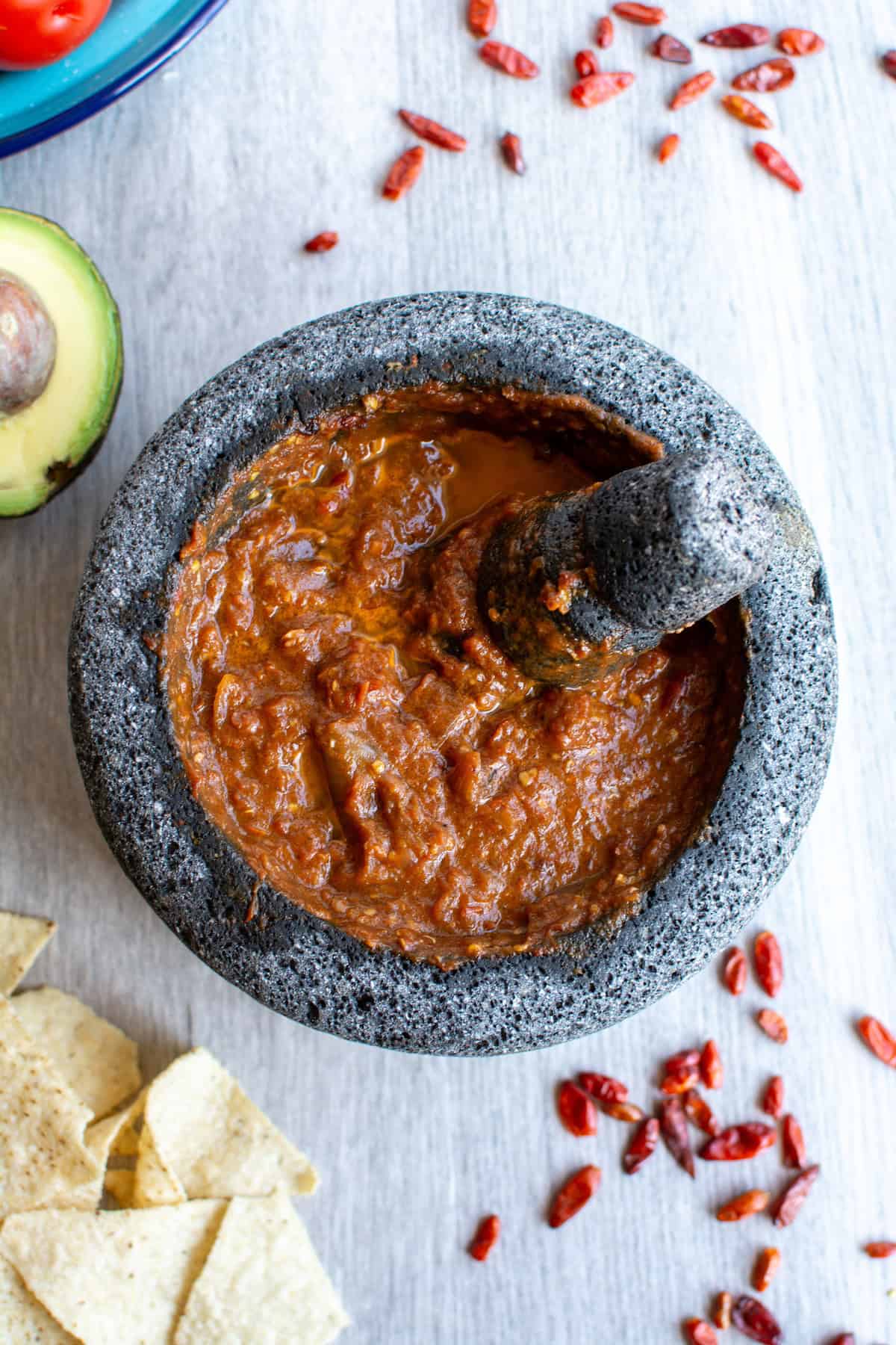 Super Spicy Chile Piquin Molcajete Salsa Recipe - ¡HOLA! JALAPEÑO