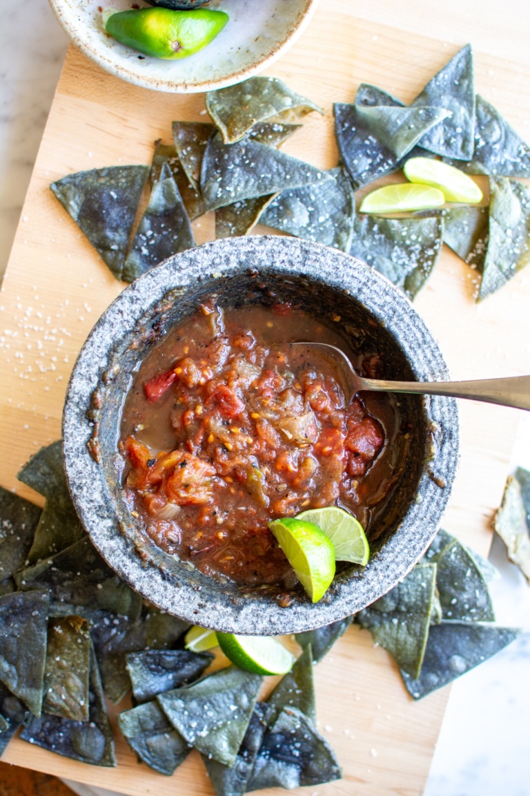 The Best Small Batch Roasted Molcajete Salsa Recipe - ¡HOLA! JALAPEÑO