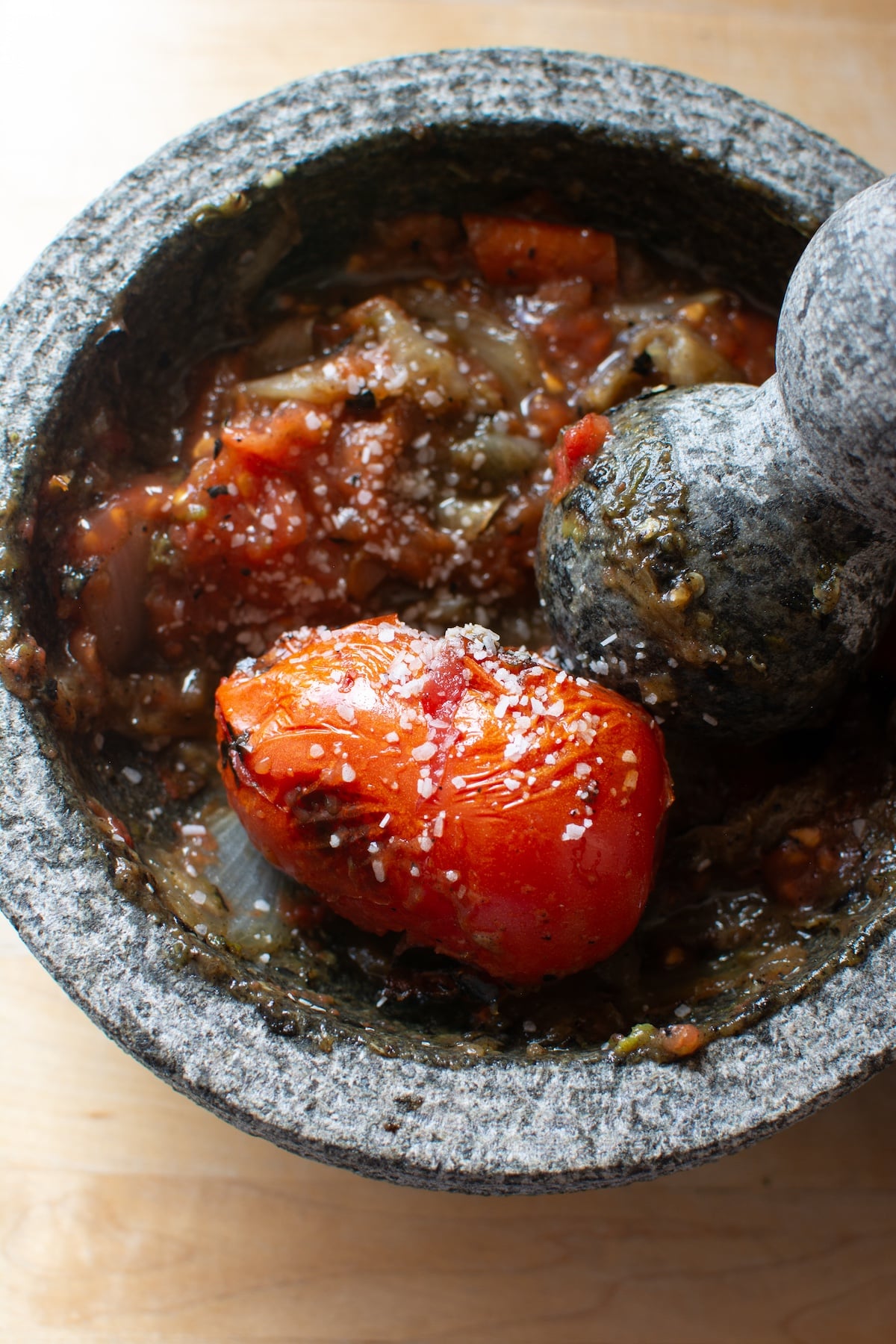 The Best Small Batch Roasted Molcajete Salsa Recipe - ¡HOLA! JALAPEÑO